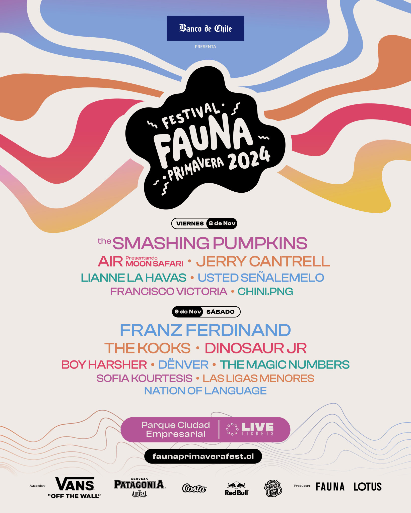 Conoce el cartel diario de Fauna Primavera 2024 – Cancha General